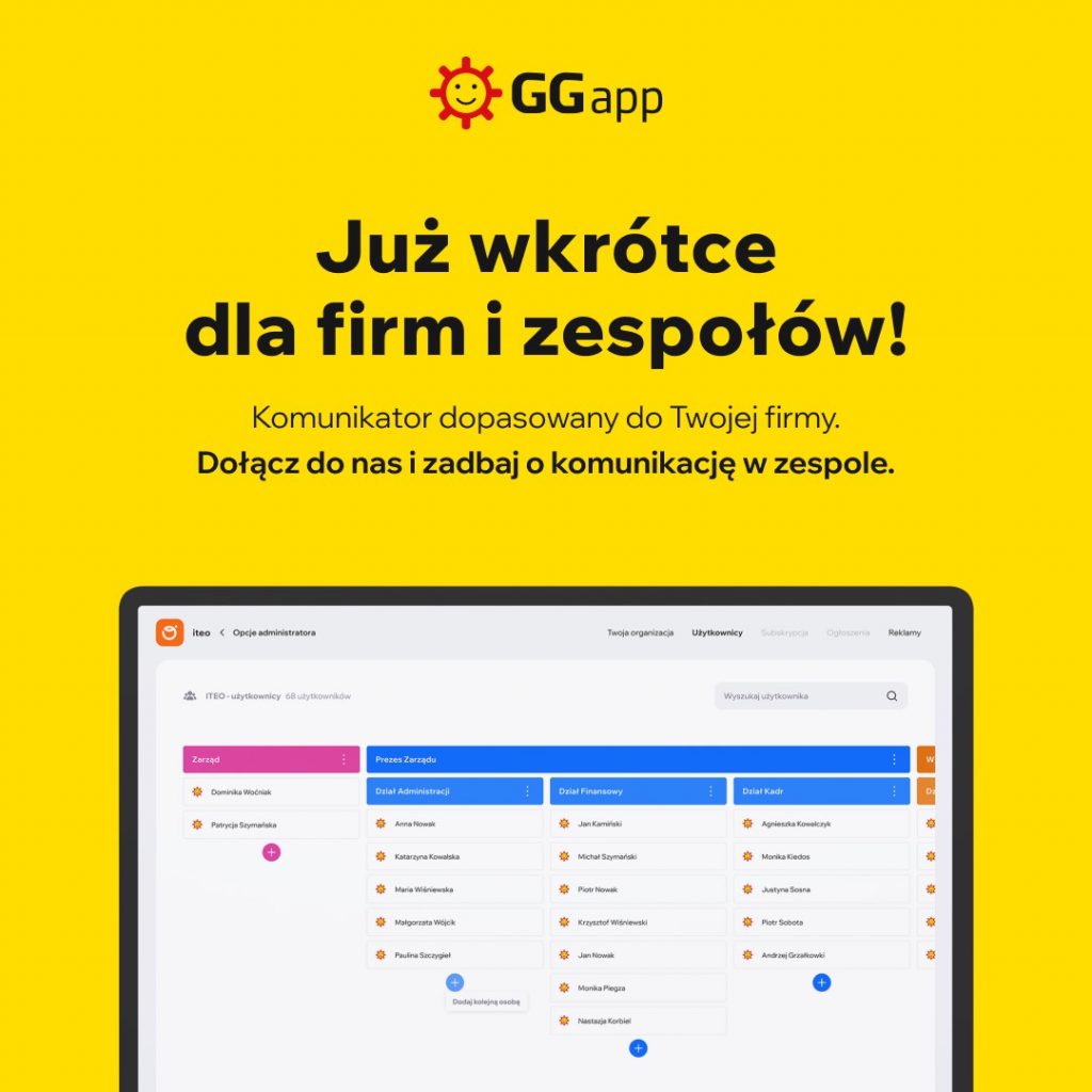 GGapp dla firm i zespołów - GG